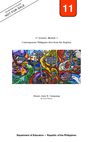 L11 CPAR Handout - ARTISTIC SKILLS AND TECHNIQUES - 1 | P a g e LESSON ...