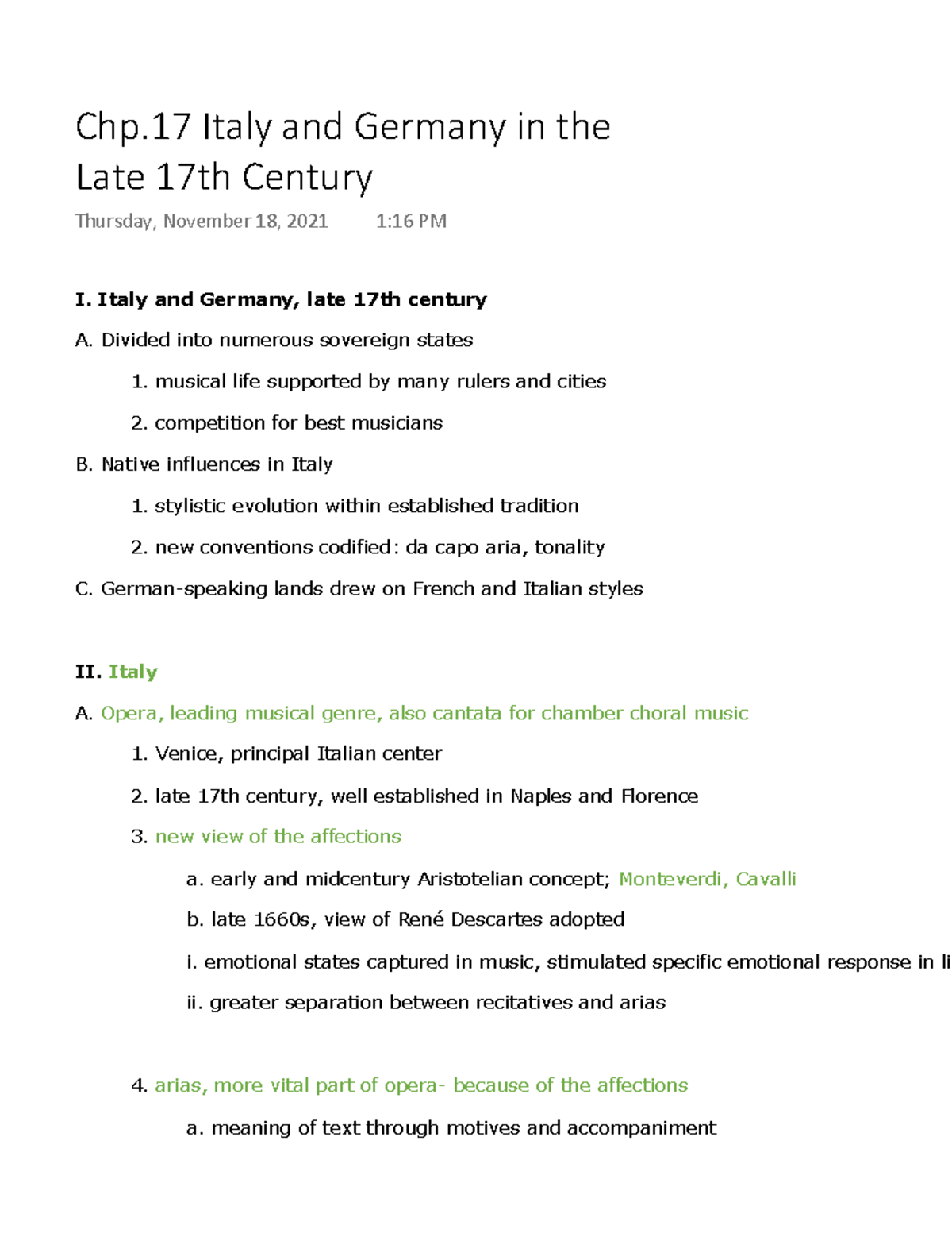 Chp. 17 Italy & Germany's Musical Evolution in the Late 17th Century ...
