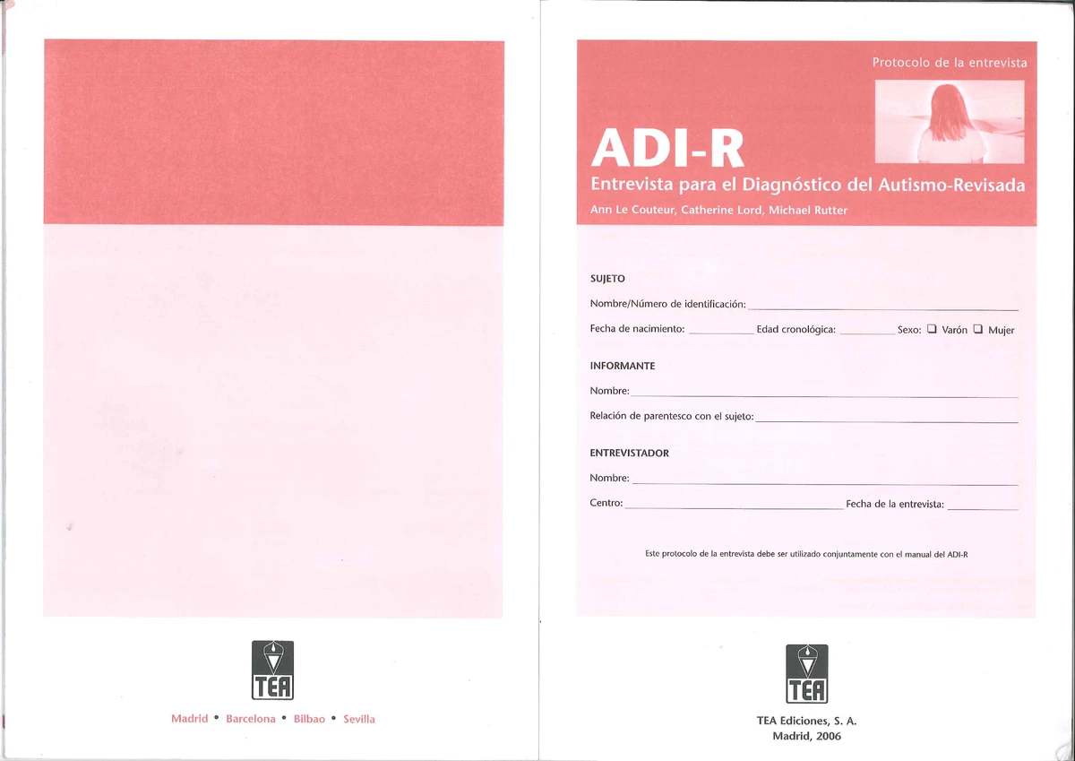 Protocolo Adir - Evaluación adir, para padres y confirmación ...