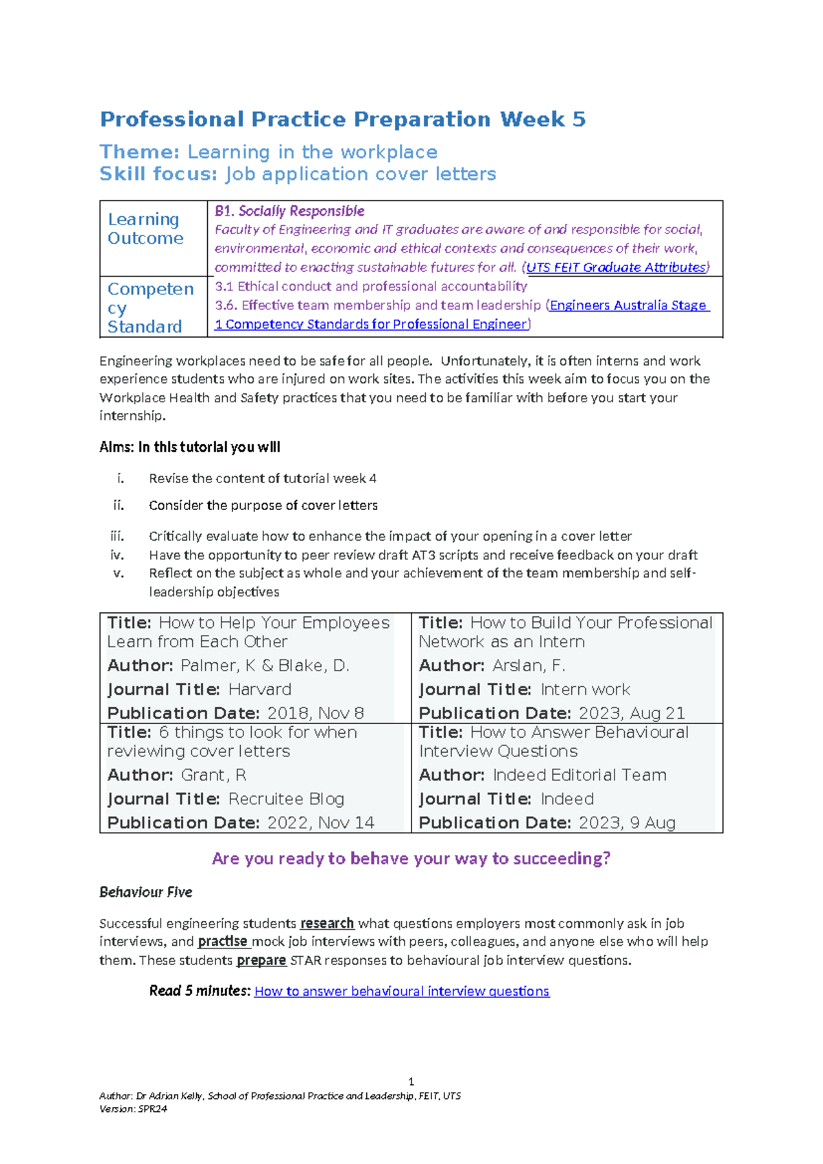 Week 5 Tutorial in class activities-3 - Professional Practice ...
