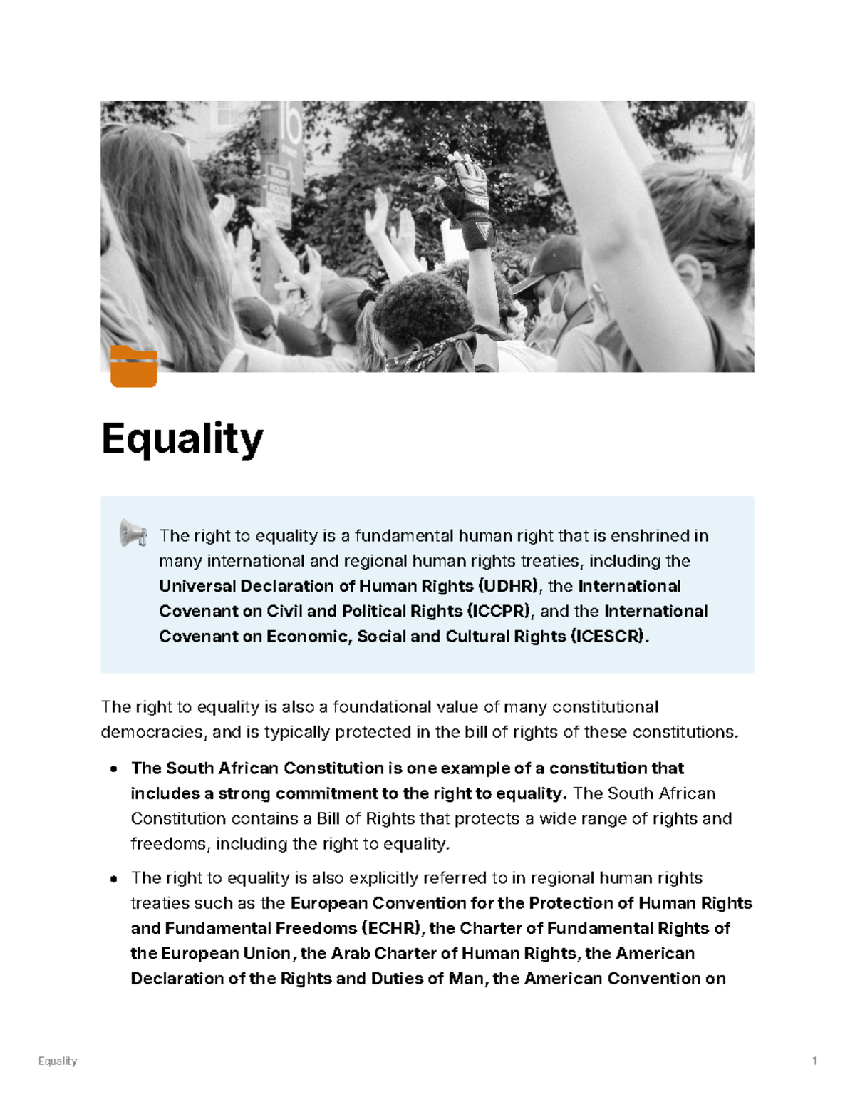 Right to Equality - Equality 📢 The right to equality is a fundamental ...