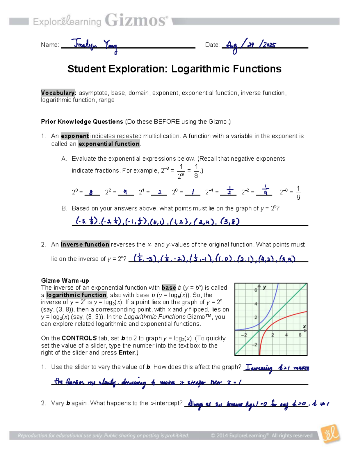 U3 Optional - Logarithmic Functions Exploration and Concepts - Studocu