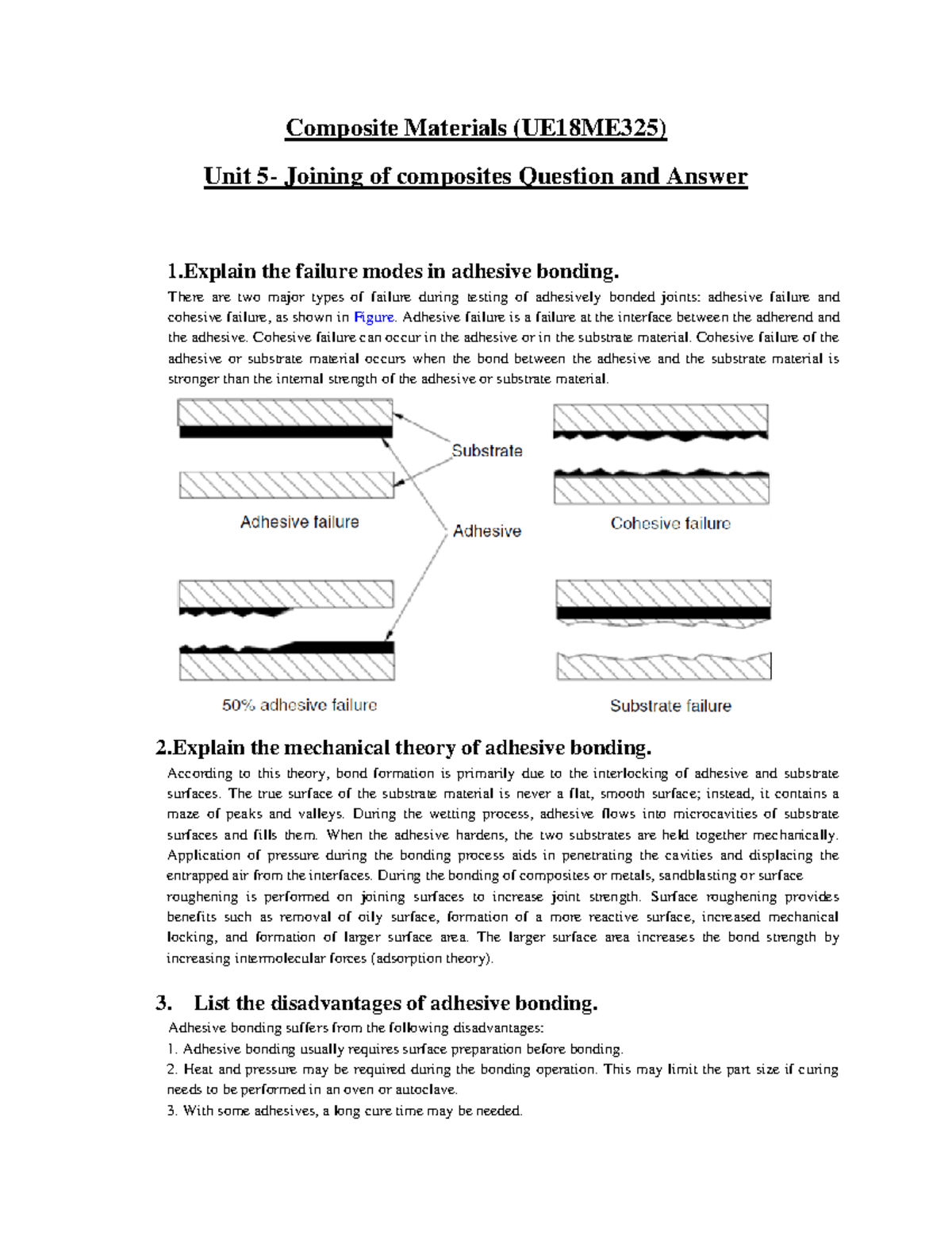Unit5 Joining of composites Question and Answers - There are two major ...