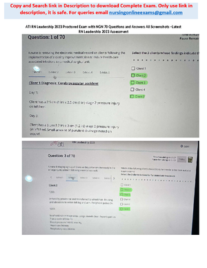 ATI RN Mental Health Proctored EXAM 70 Questions AND Correct Answers ...