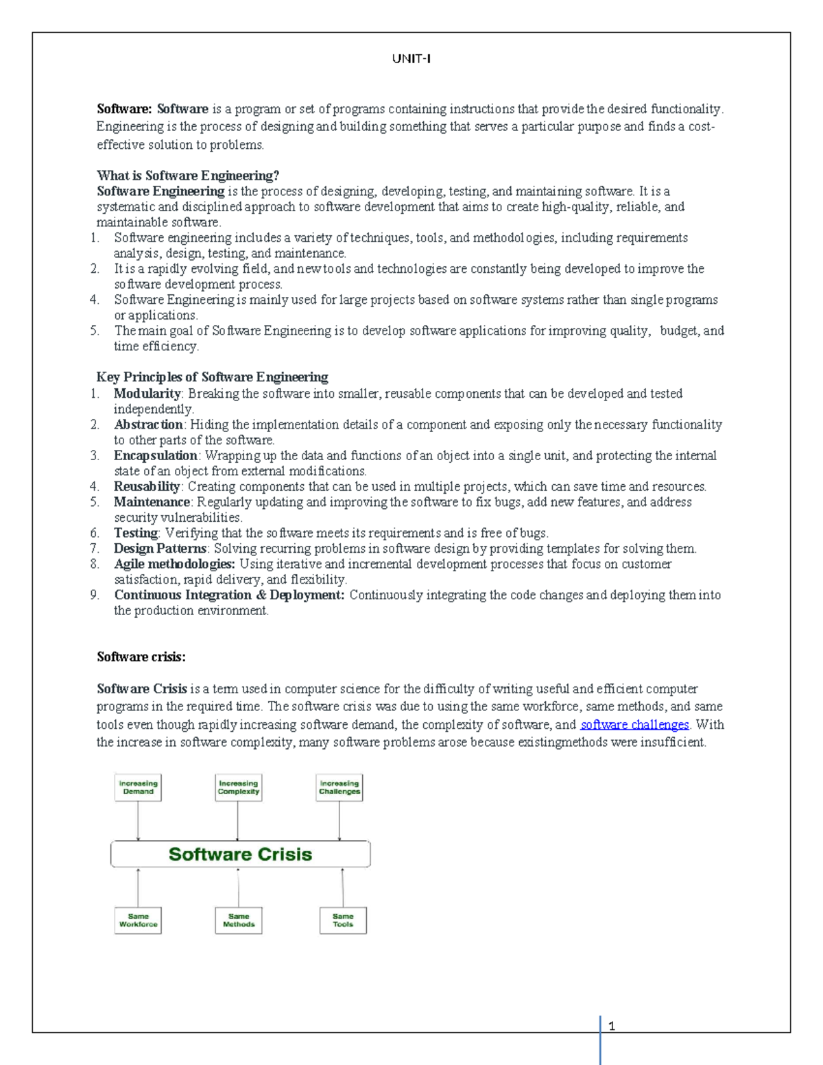 OOSE UNIT-1: Understanding Software Engineering Principles and ...