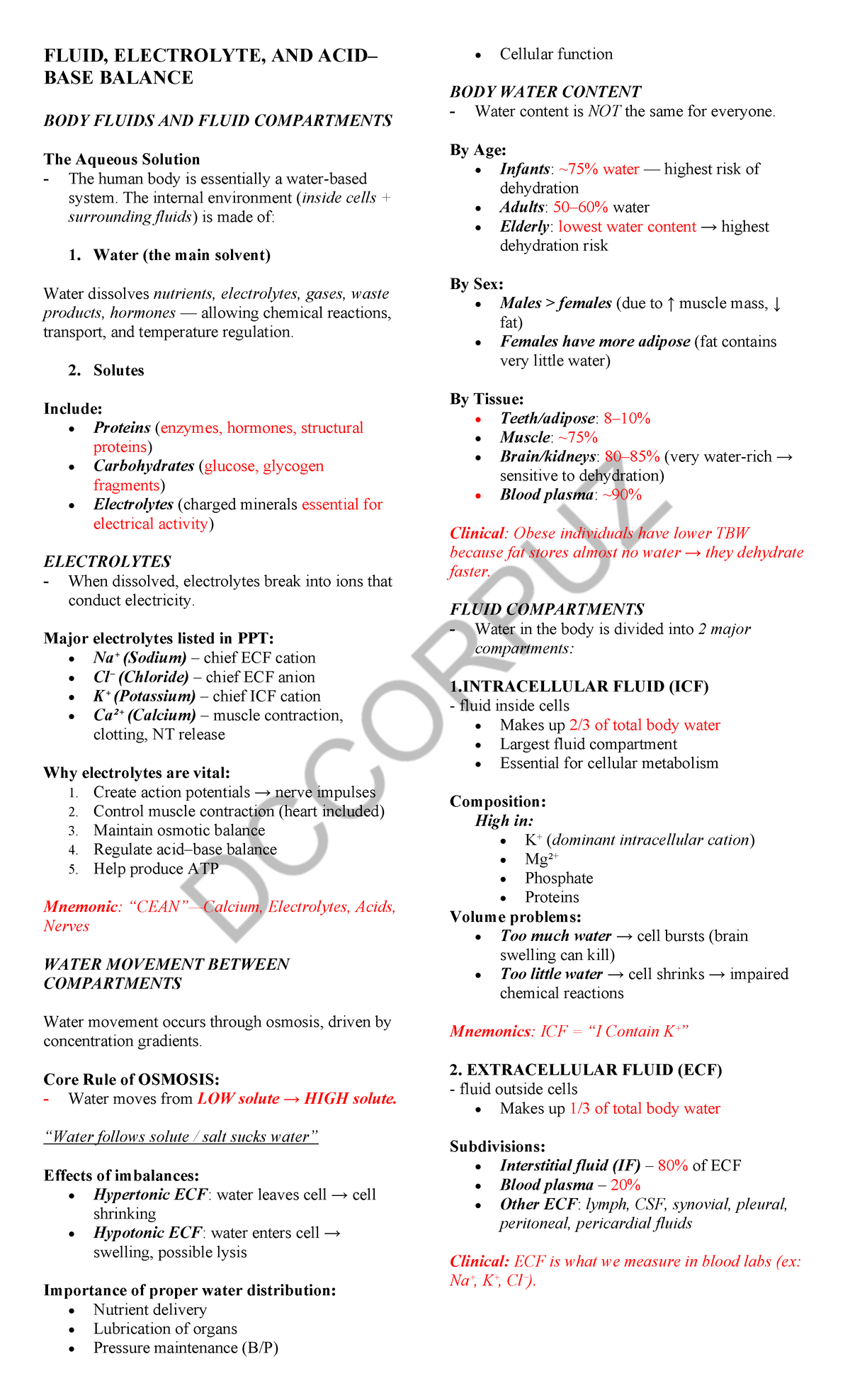 Fluid, Electrolyte, and Acid-Base Balance: Key Concepts and Mechanisms ...
