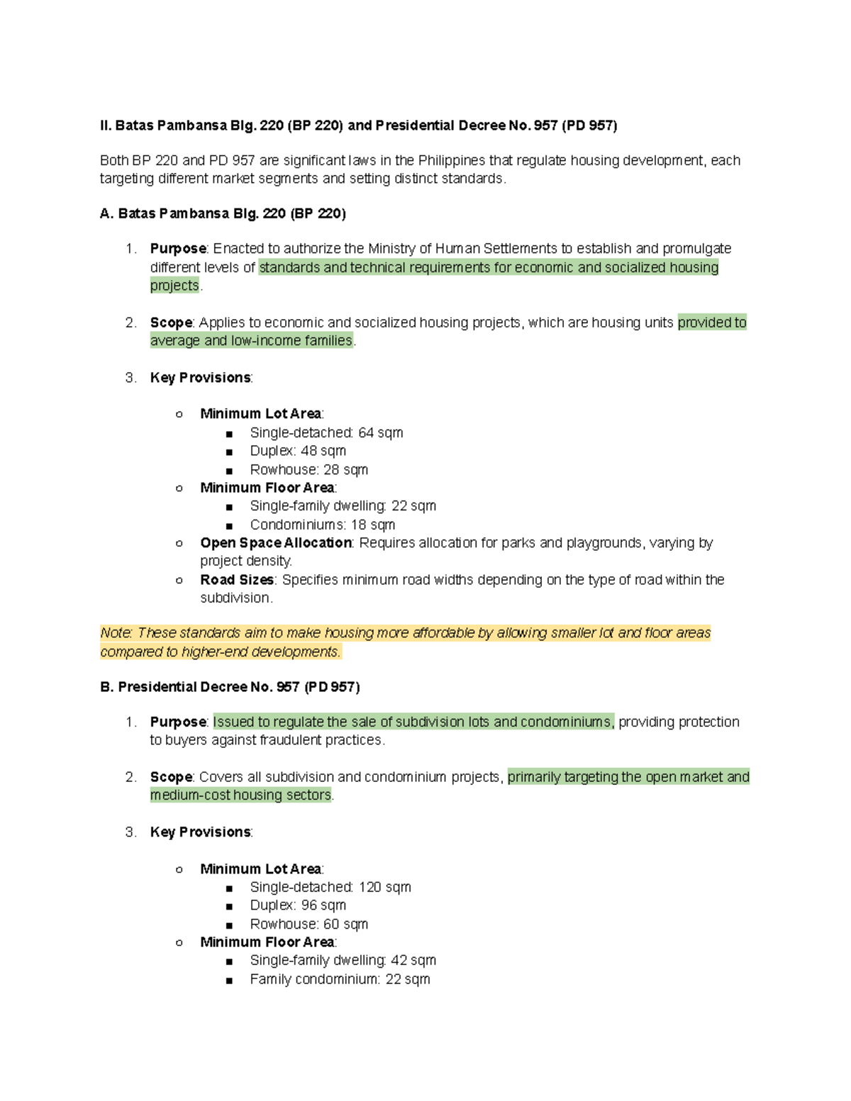 APP 220 & PD 957: Key Housing Laws in the Philippines - Midterm Review ...