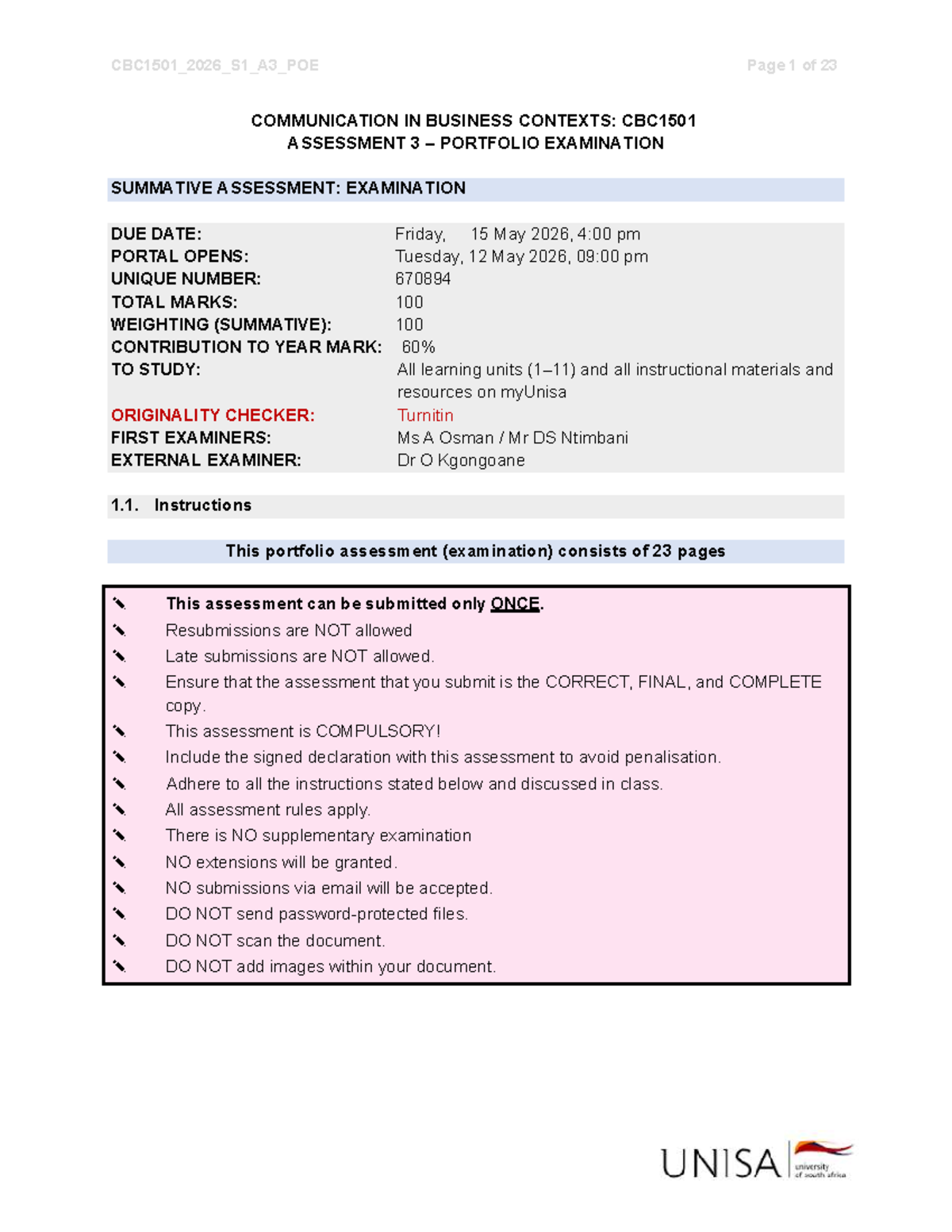 CBC1501_2026_S1_A3 Portfolio Examination Guidelines and Instructions ...
