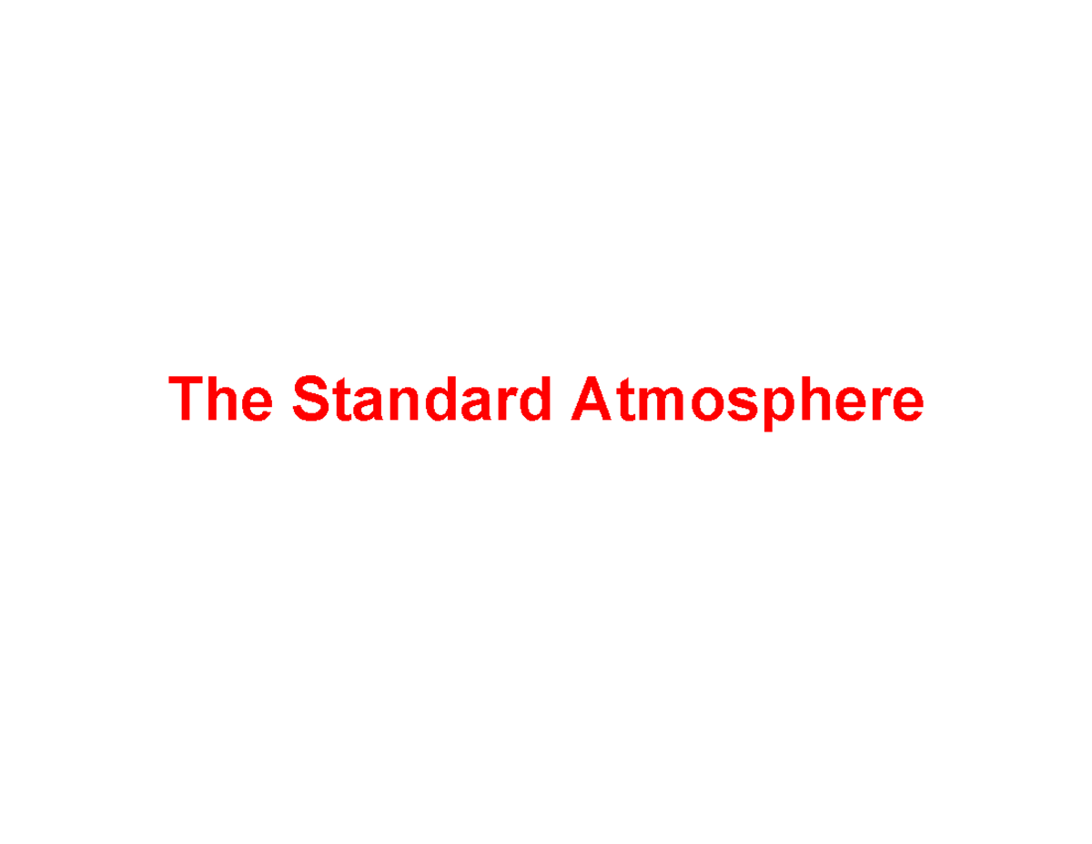 AE 201 Standard Atmosphere Analysis and Altitude Effects - Studocu