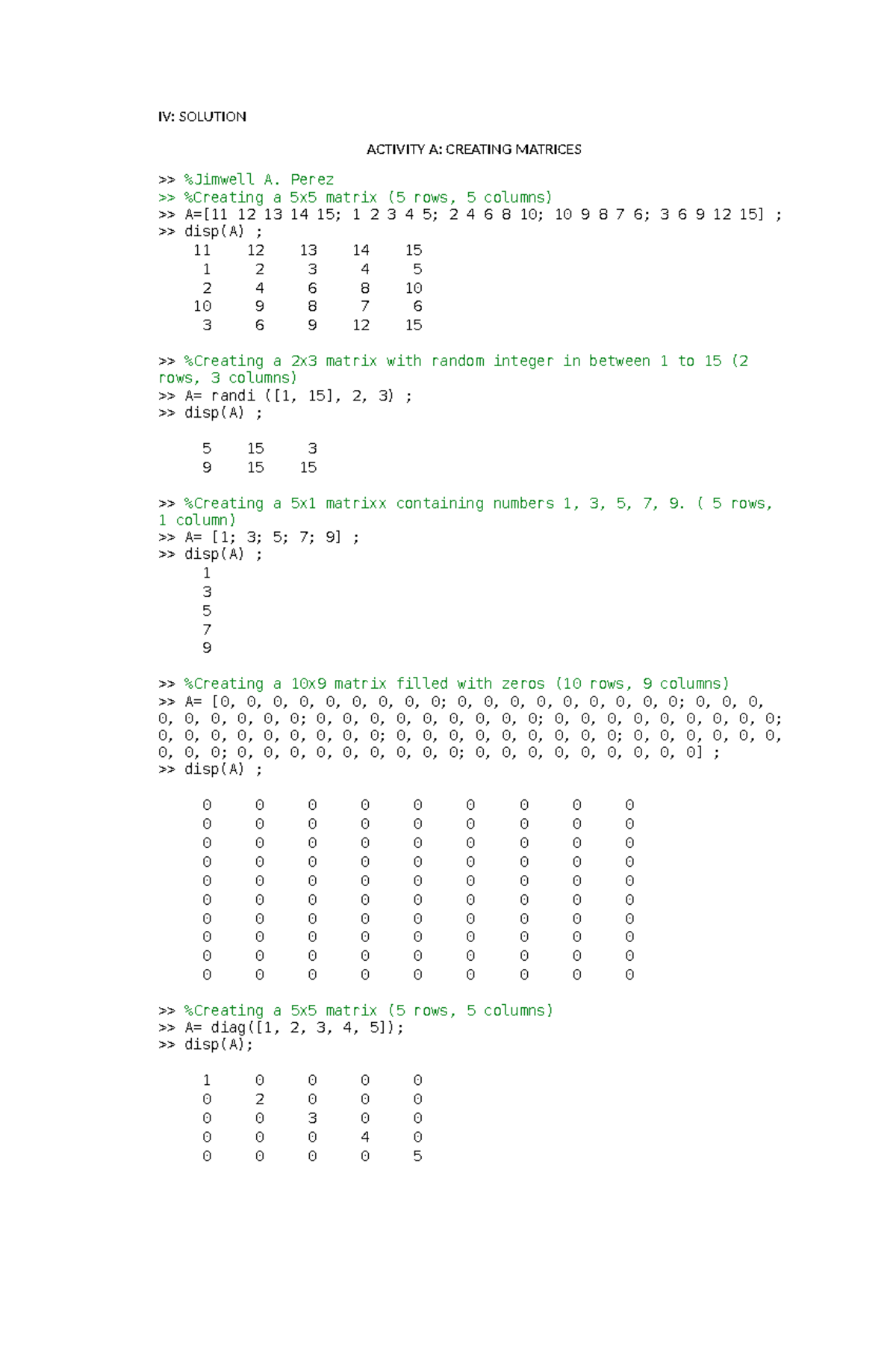 Control your self ni jimwell - IV: SOLUTION ACTIVITY A: CREATING ...