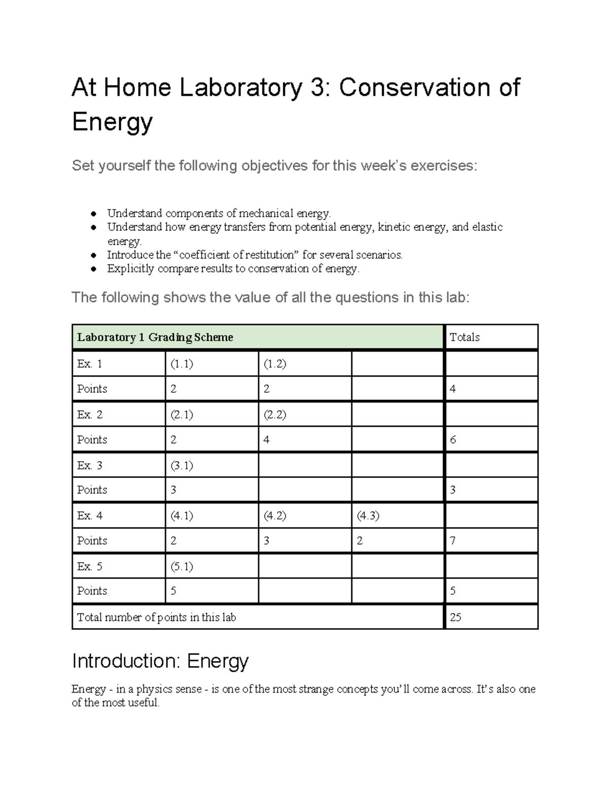 Lab 3: Exploring Energy Conservation Through Bouncing Balls - Studocu