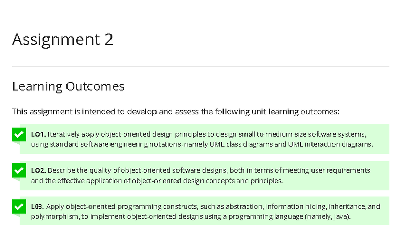 Assignment 2 - Learning Outcomes and Requirements for FIT2099 - Studocu