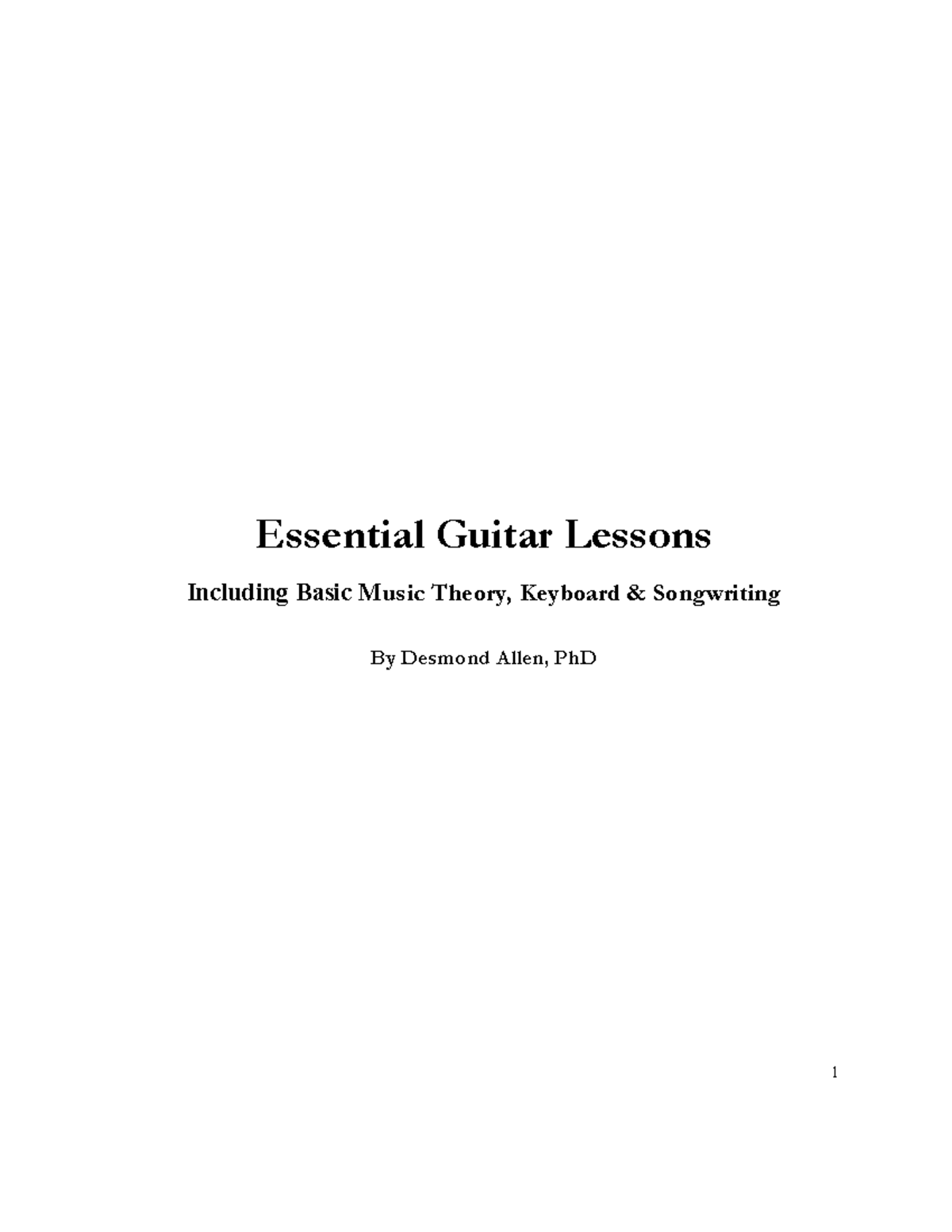 Essential Guitar Lessons: Basics of Music Theory & Songwriting - Studocu