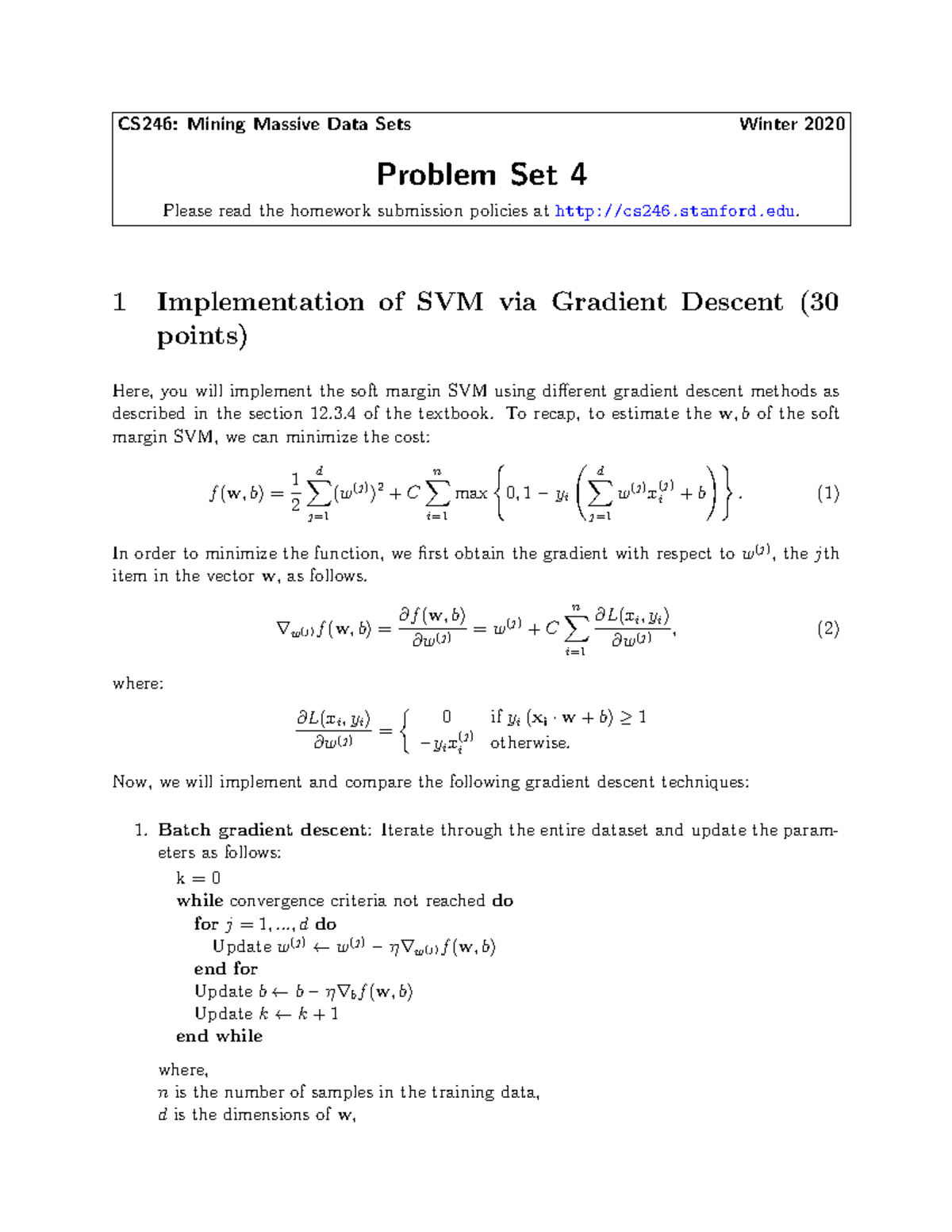 HW4 solution - CS246: Mining Massive Data Sets Winter 2020 Problem Set 4 Please read the ...