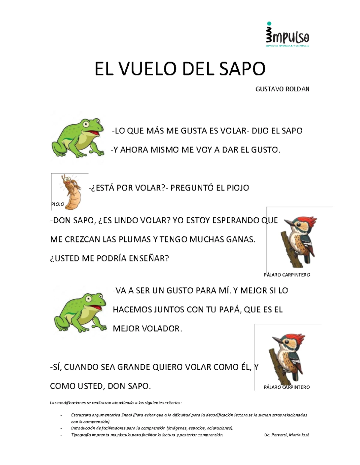 El vuelo del sapo: Reflexiones y Actividades para Alumnos - Studocu