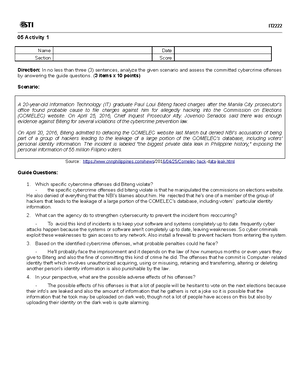 03 Laboratory Exercise 1 - 03 Laboratory Exercise 1 *Property of STI ...
