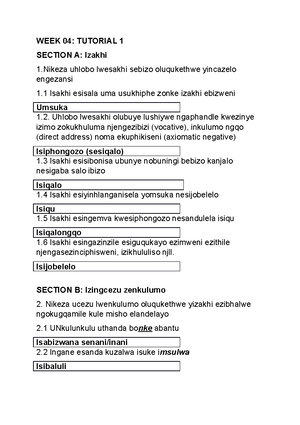 Izincezu zenkulumo - Izincezu zenkulumo 1(igama elisebenza njengomenzi ...