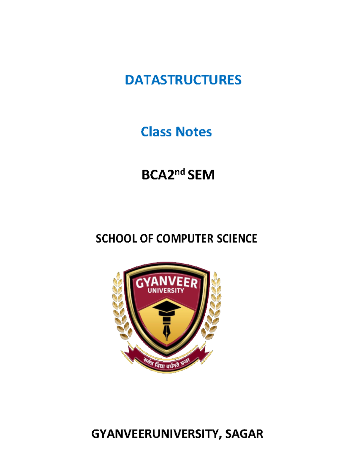 BCA 2 SEM Data Structures Lecture Notes and Concepts Revision - Studocu