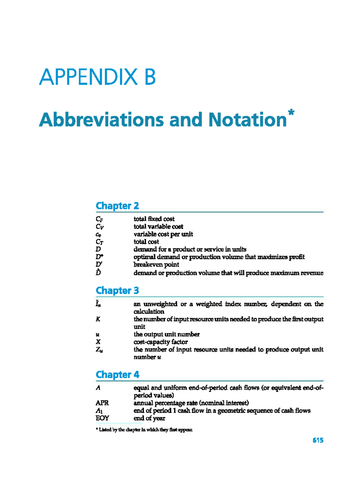 Appendix B: Abbreviations and Notation for Financial Analysis - Studocu