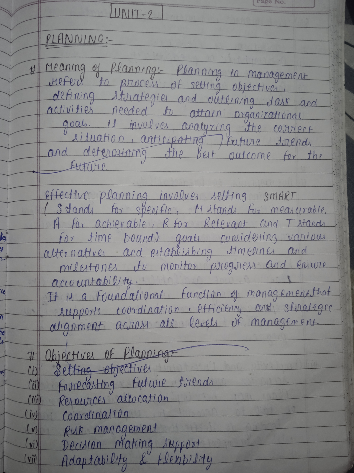 Planning unit-2 POM & Communication - Page No. 2 PLANNING Meaning of ...