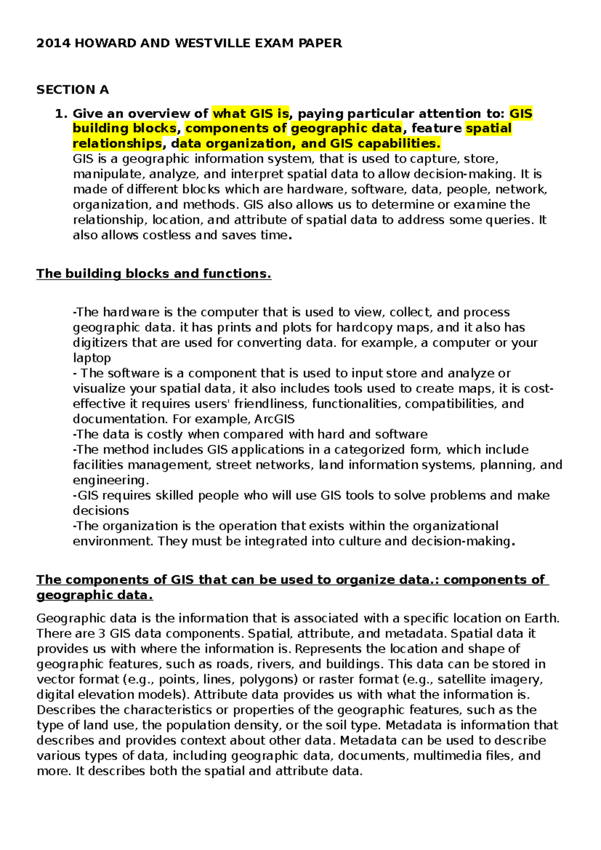 HOWARD AND WESTVILLE EXAM PAPER.docx - 2014 HOWARD AND WESTVILLE EXAM ...