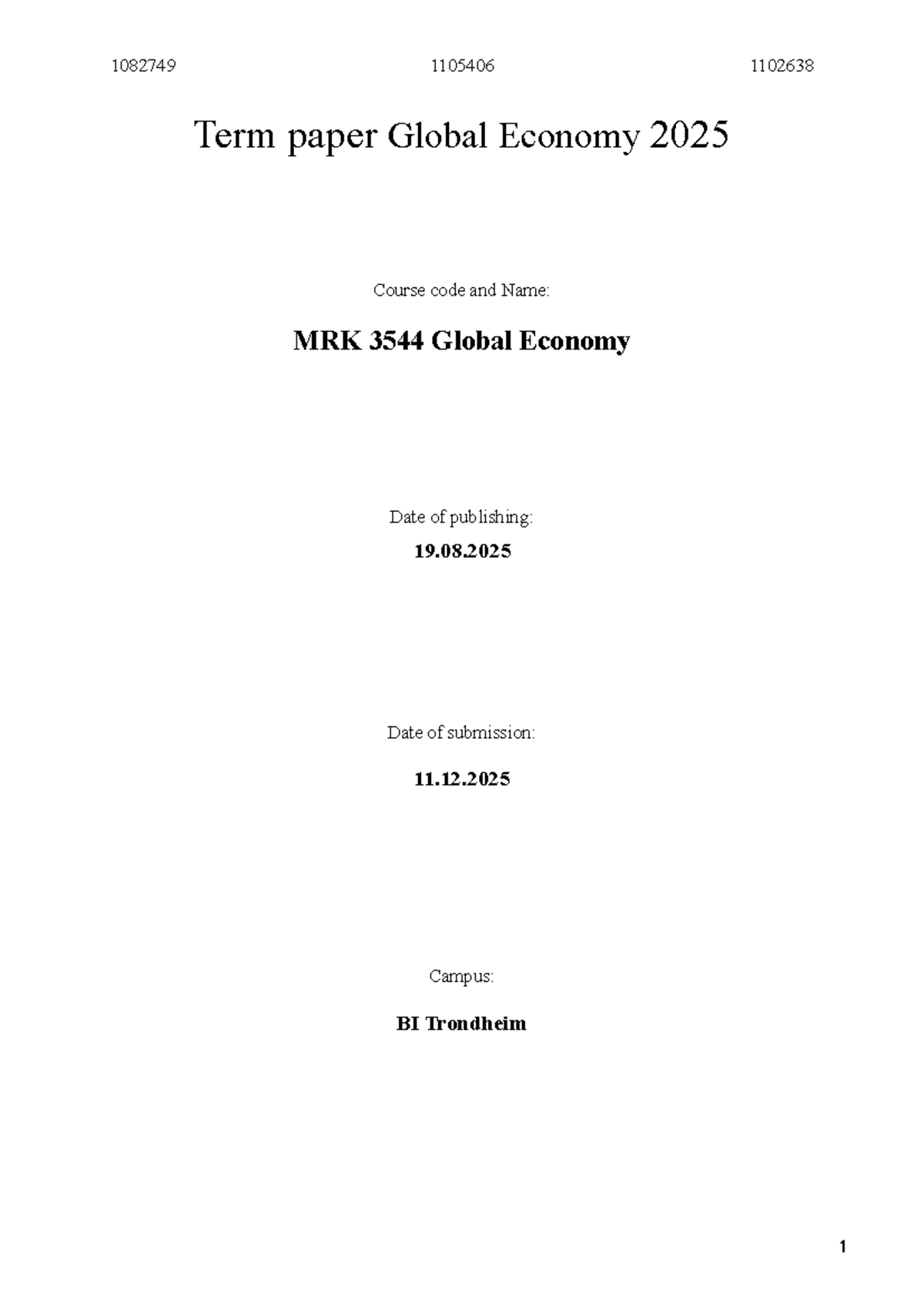 MRK 3544 Term Paper: Global Economy and the US-China Trade War - Studocu