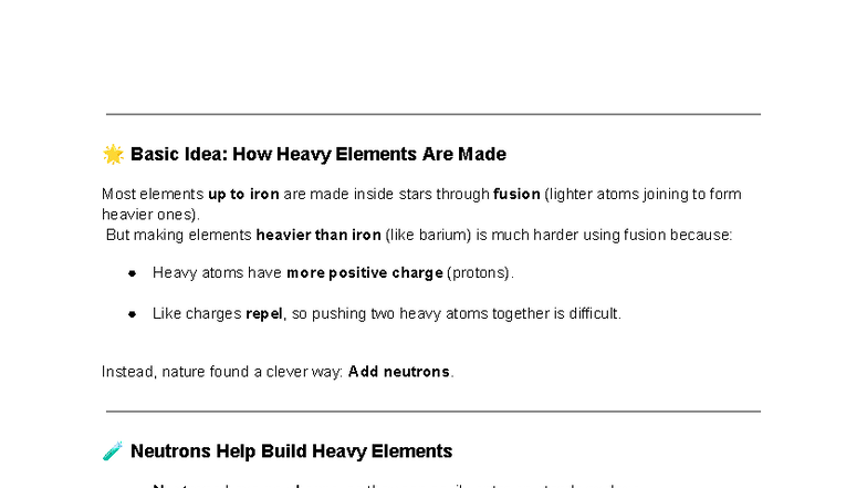 Understanding Heavy Element Formation: Stellar Nucleosynthesis and ...