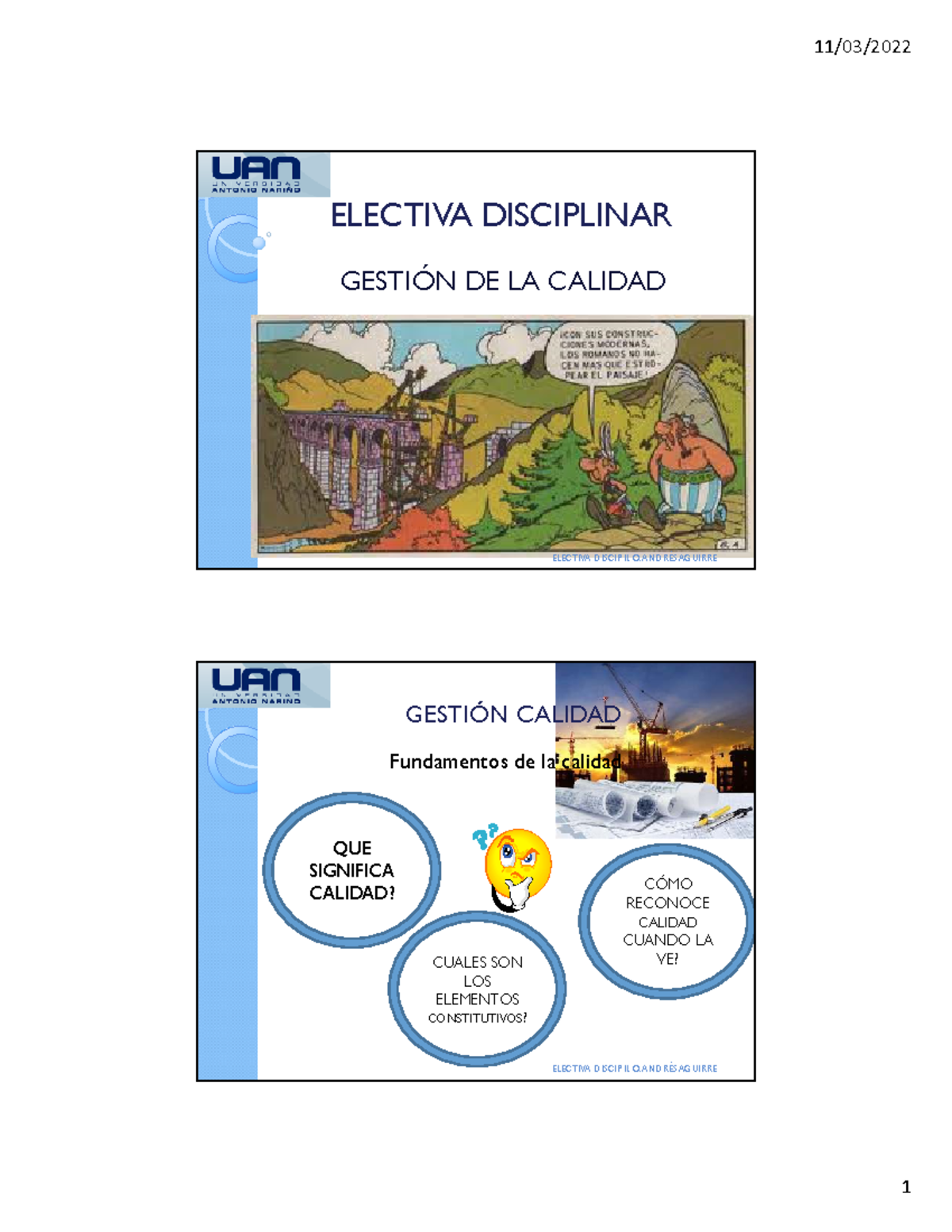 Gestión de la Calidad - Apuntes para Electiva Disc II en Calidad 1 ...