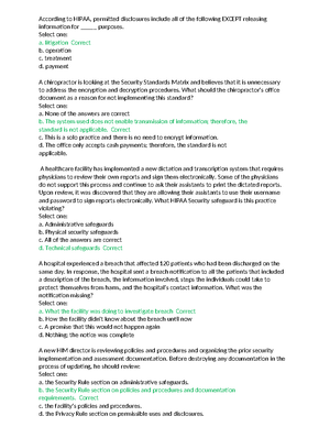 EHR Ch 2 Quiz - Chapter 2 Quiz Electronic Health Record (EHR ...