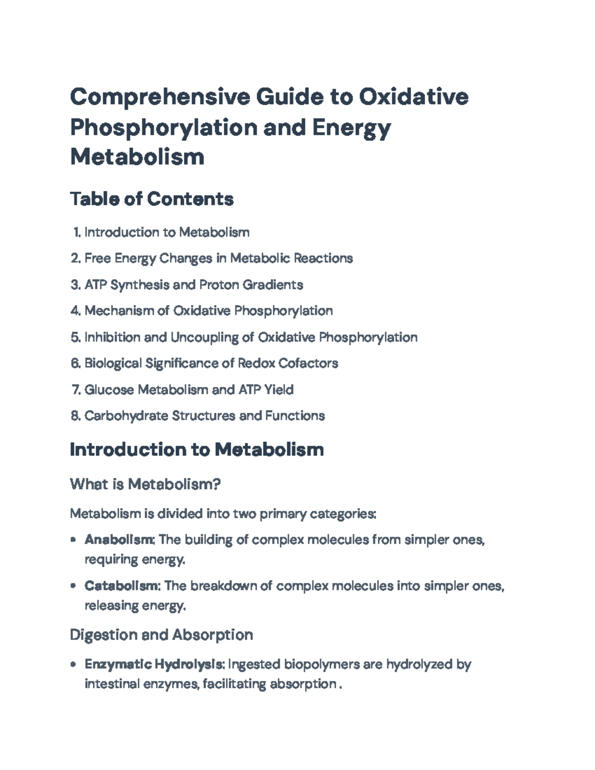 Comprehensive Guide to Oxidative Phosphorylation & Metabolism ...