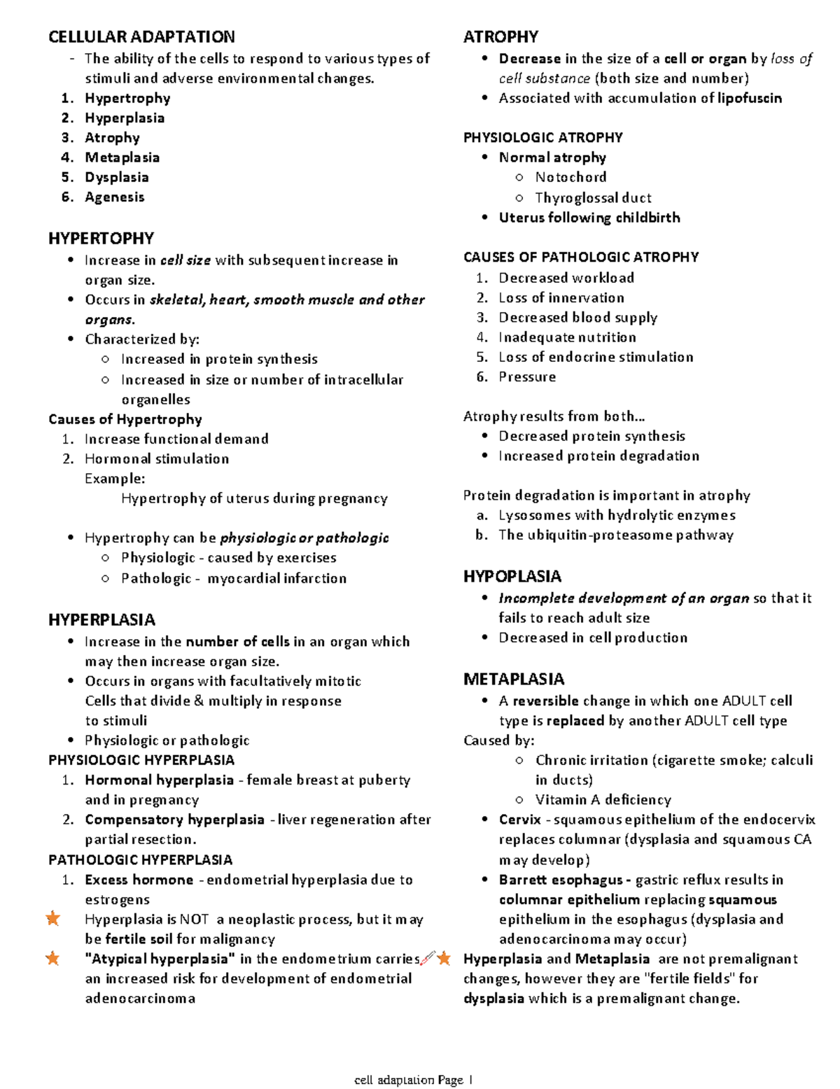 Cellular Adaptation - Histopathology - CELLULAR ADAPTATION The ability ...