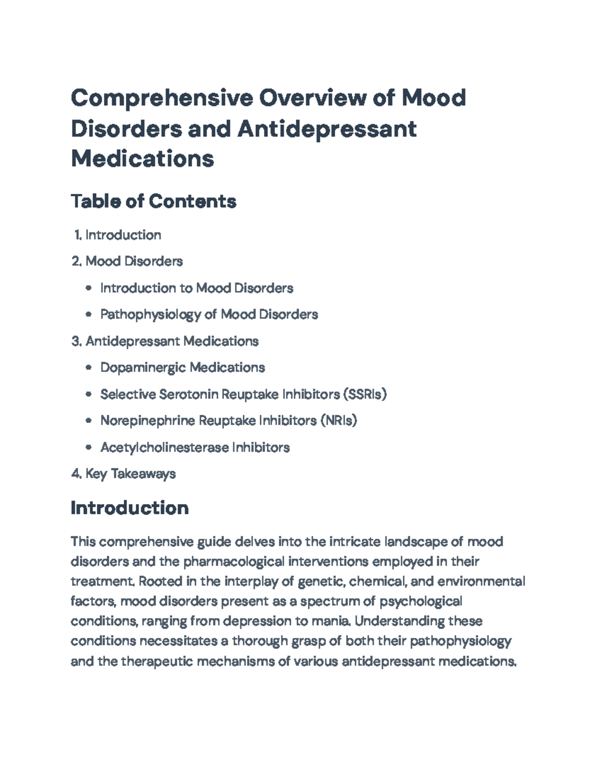 Comprehensive Guide to Mood Disorders & Antidepressant Medications ...