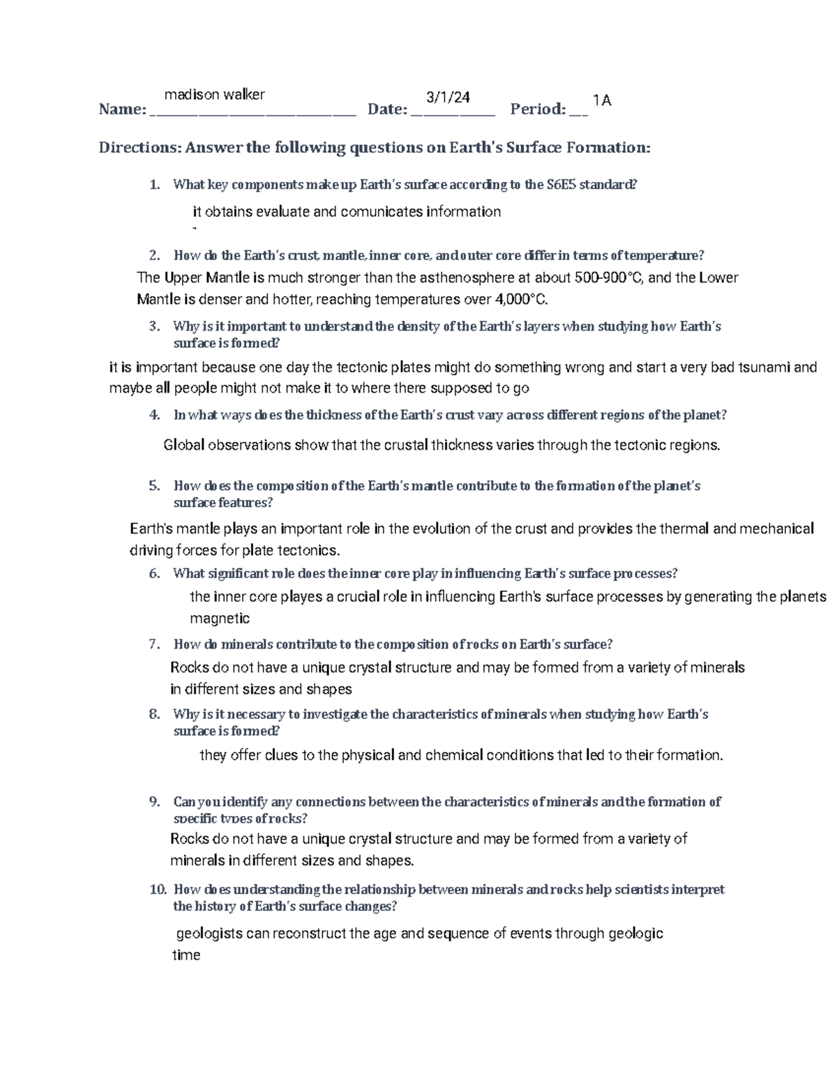 Kami Export - Madison Walker - 6 Geology Questions - Name