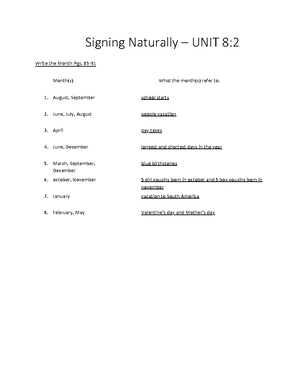 ASL 5 Homework – Signing Naturally Unit 5 Minidialogue Answers - Studocu