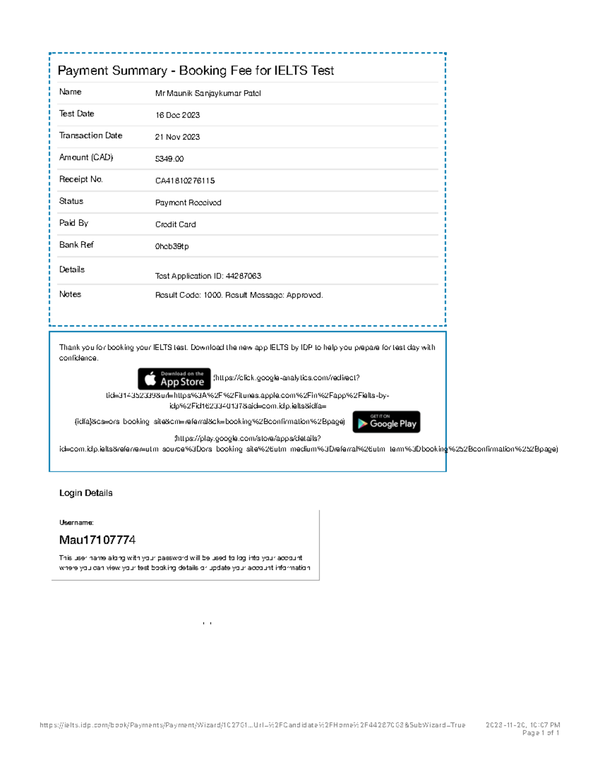 IELTS Test Booking Payment Summary - Transaction Details - Studocu