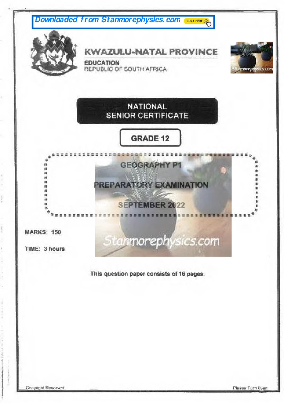 NSC Grade 12 Physical Science November 2023 P2 Exam Paper & Memo - Studocu