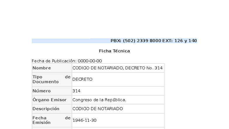 Código de Notariado: Decreto No. 314 - Actualización y Detalles - Studocu