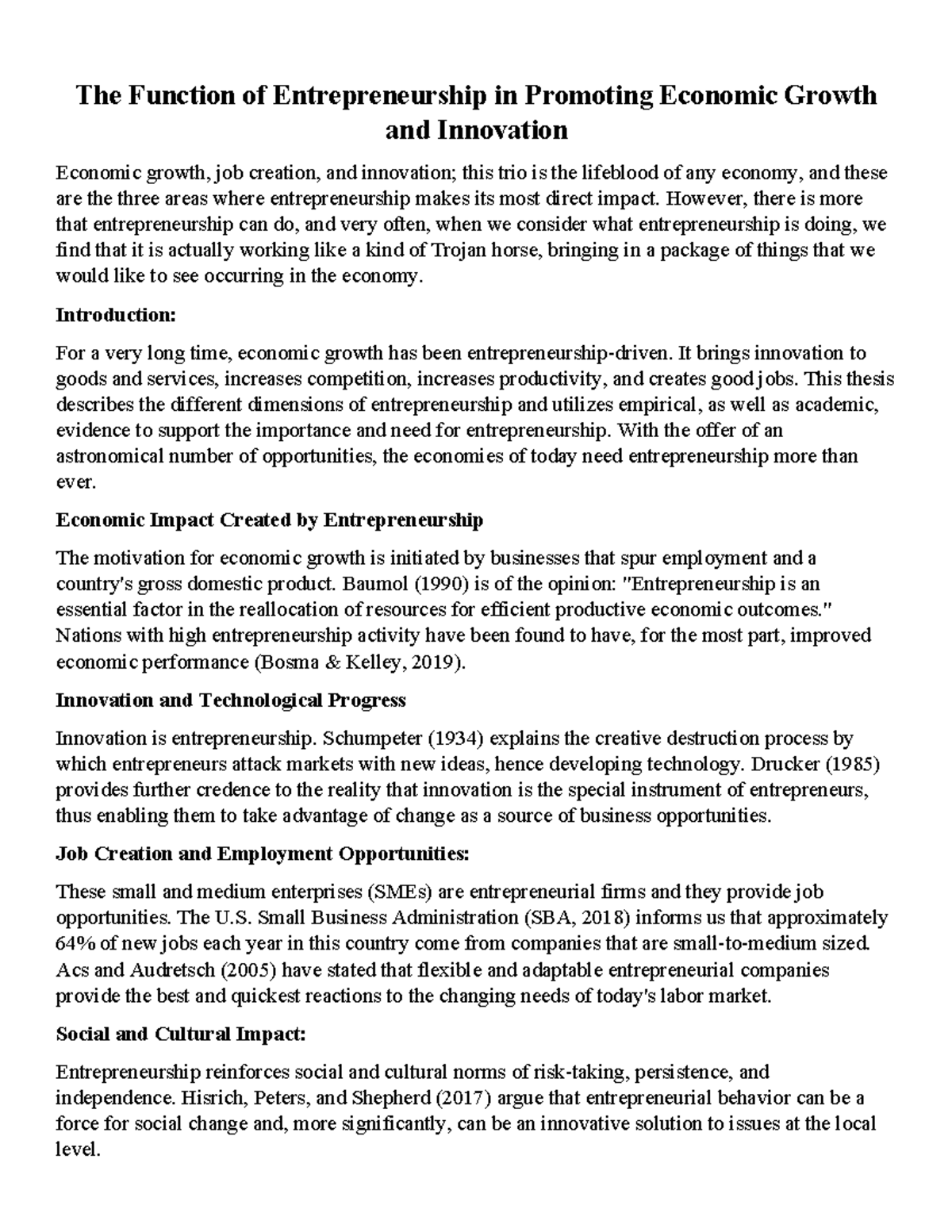ENG 101 - The Role of Entrepreneurship in Economic Growth & Innovation ...