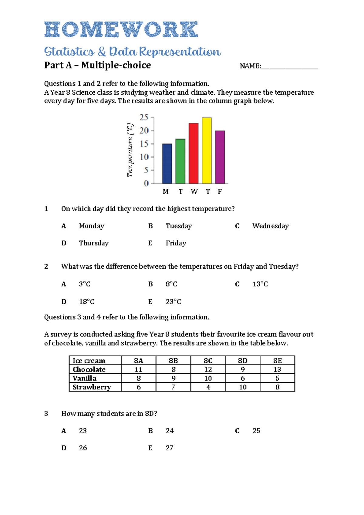 Camb Maths 8TRP Test 09A: Data Representation & Analysis - Studocu