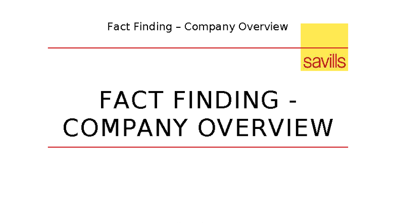 Fact Finding - Savills Company Overview & Service Charge Roles - Studocu