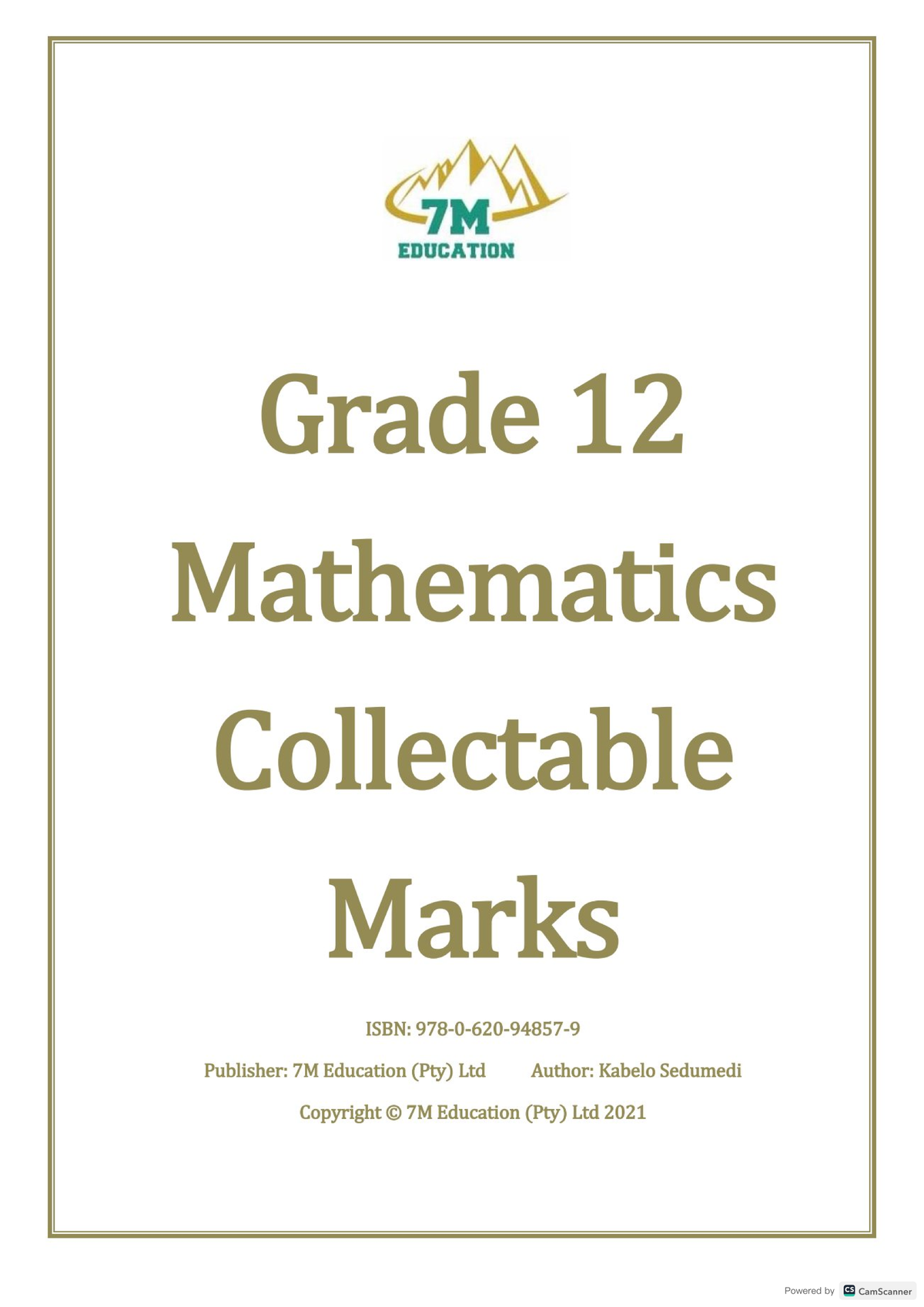 Grade 12 Math Collectable Marks Study Guide 103208 - Studocu