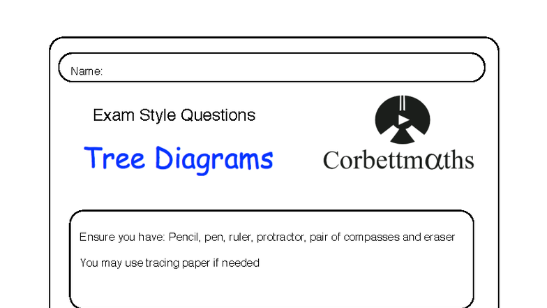 Probability Tree Diagrams: Exam Style Questions (MATH101) - Studocu