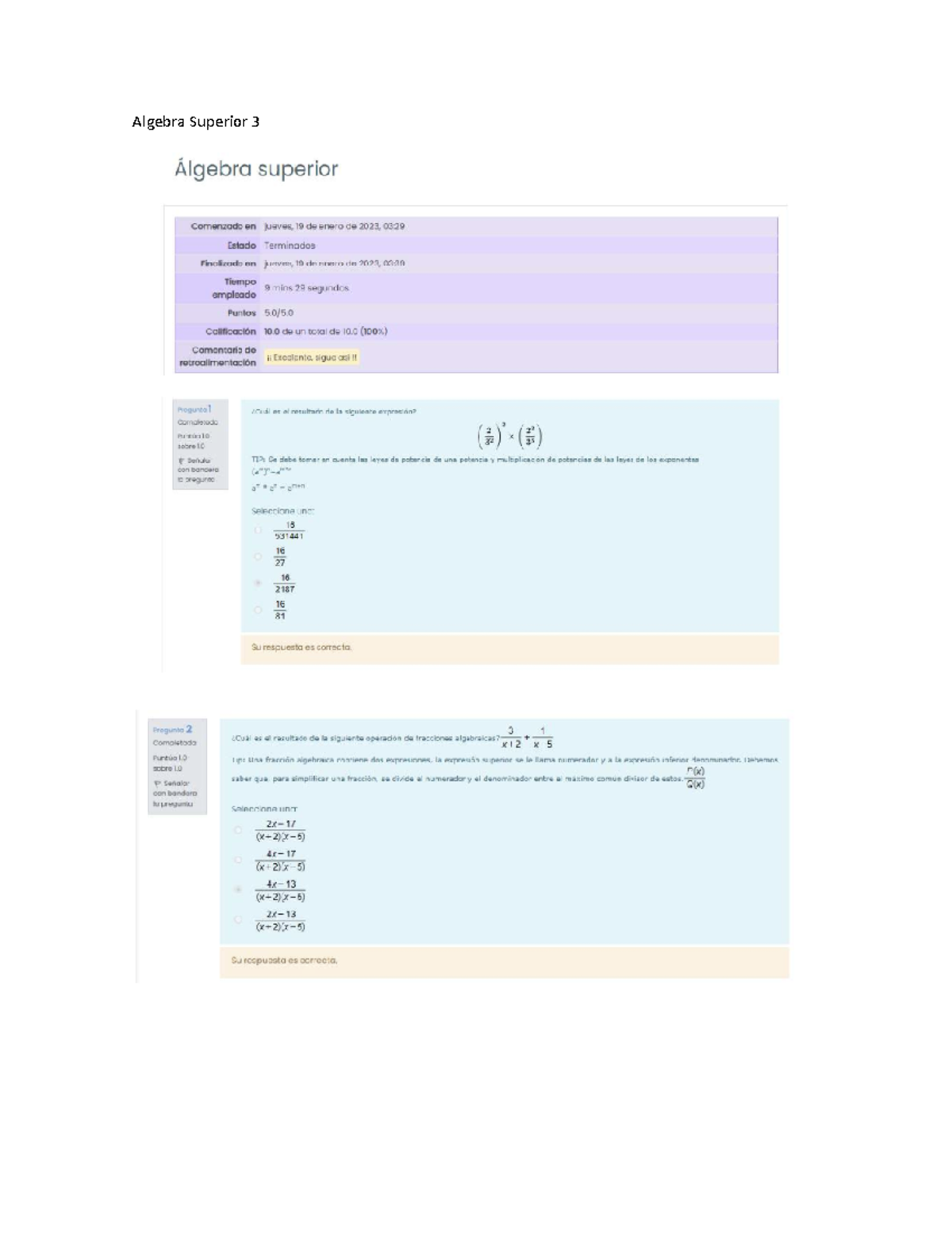 Notas de álgebra superior (ALGE 3) - Ejercicios y preguntas clave - Studocu