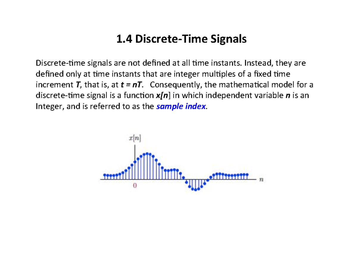 DSPnote 2 - Signal operations - 1 Discrete-Time Signals Discrete-)me ...