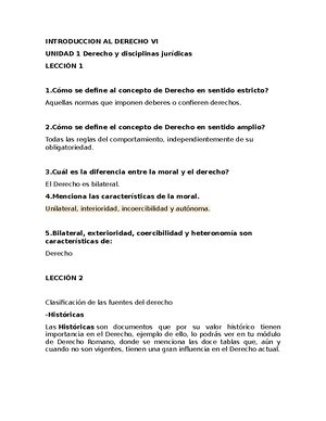 Examen UVEG bloque 1 introduccion al derecho - Examen 1 Pregunta 1 Correcta Puntúa 1 sobre 1 ...