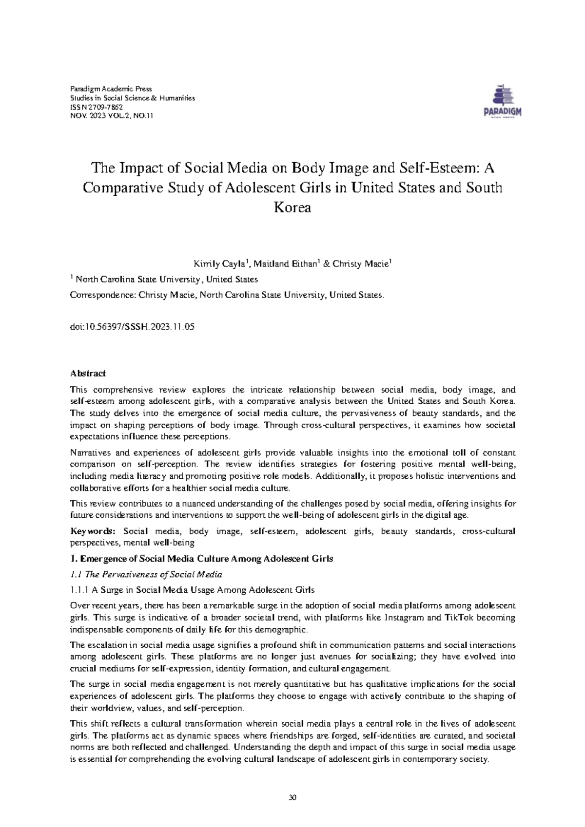 The Impact of Social Media on Body Image: A Comparative Study of ...