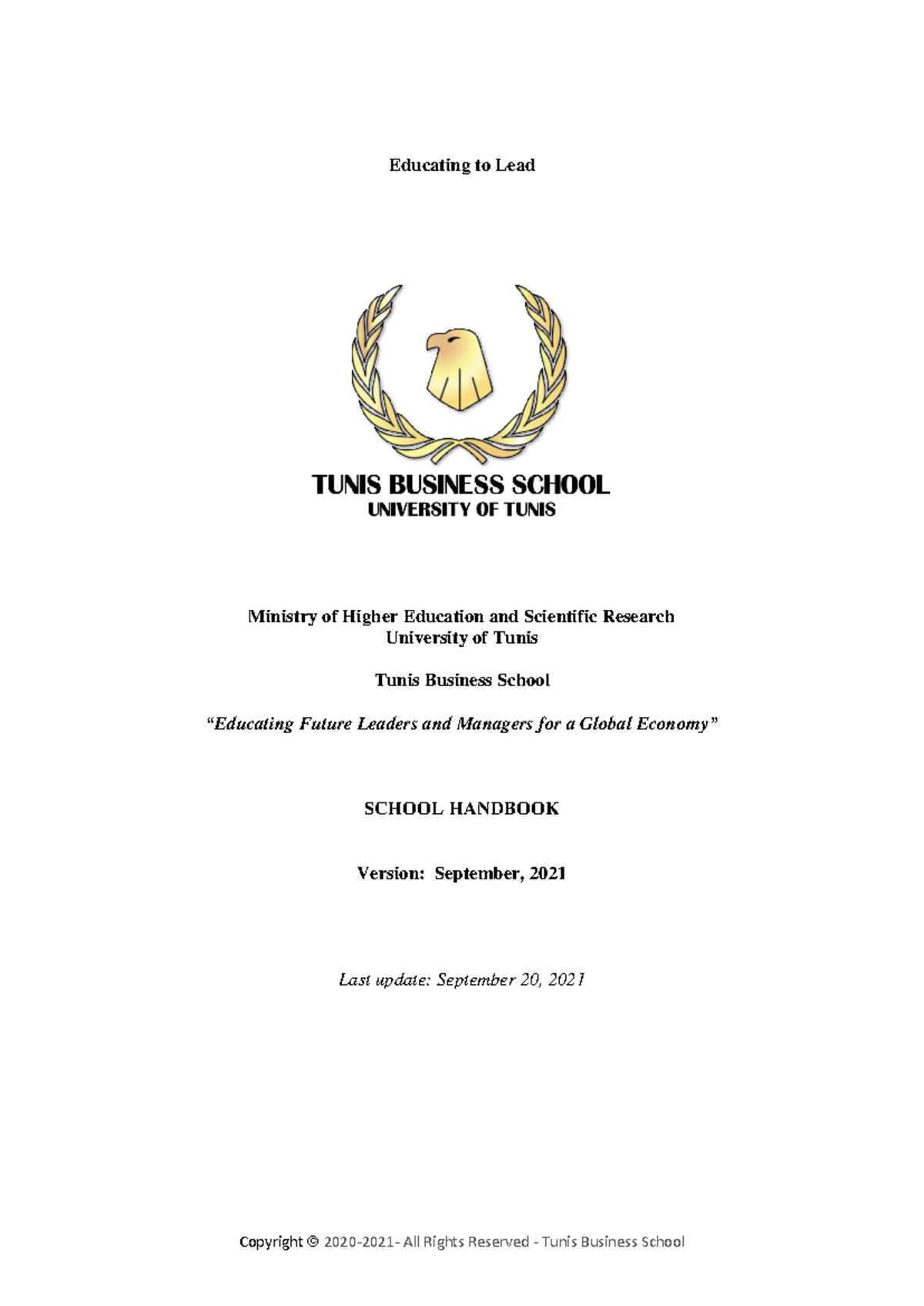 TBS Handbook 2021: Comprehensive Guide for Students and Faculty - Studocu