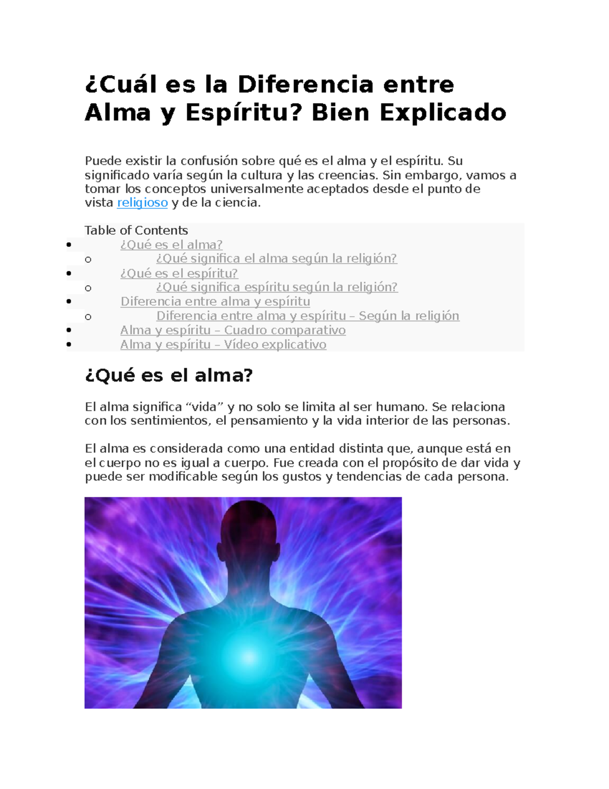 Cuál es la Diferencia entre Alma y Espíritu - ¿Cuál es la Diferencia entre Alma y Espíritu? Bien ...