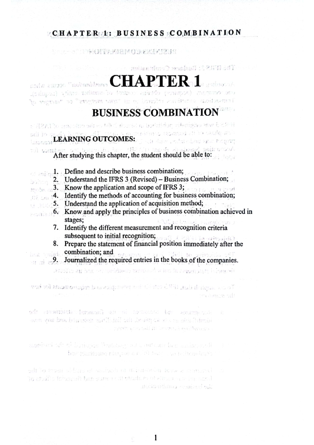 Accounting for Business Combinations: Chapter 1 Overview - Studocu