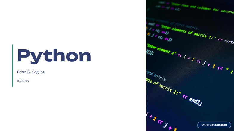 Python Overview: Key Features, History, and Libraries - Studocu